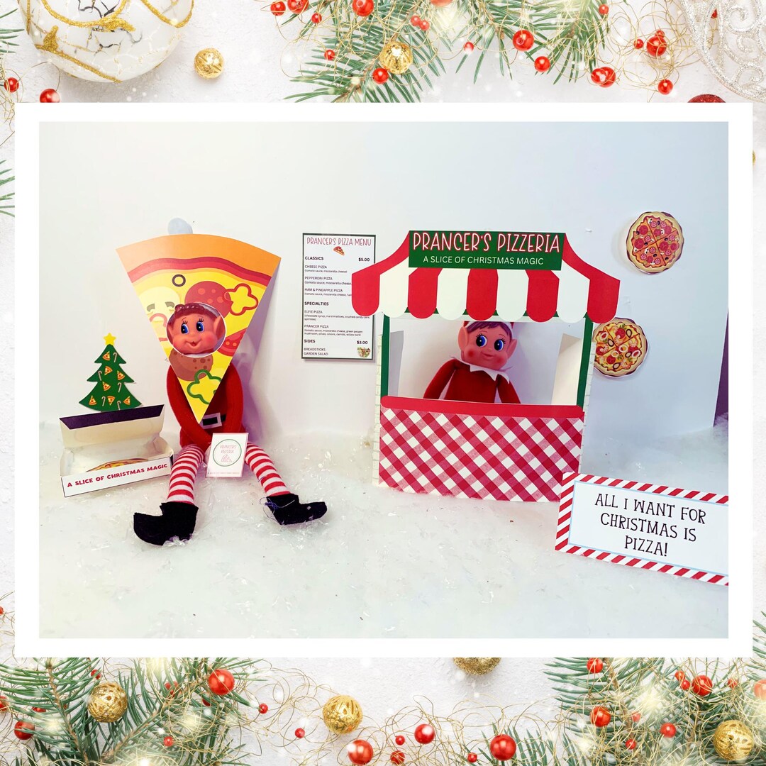 Elf Pizza Prop Printable: Prancer’s Pizza Shop Adventure (instant ...