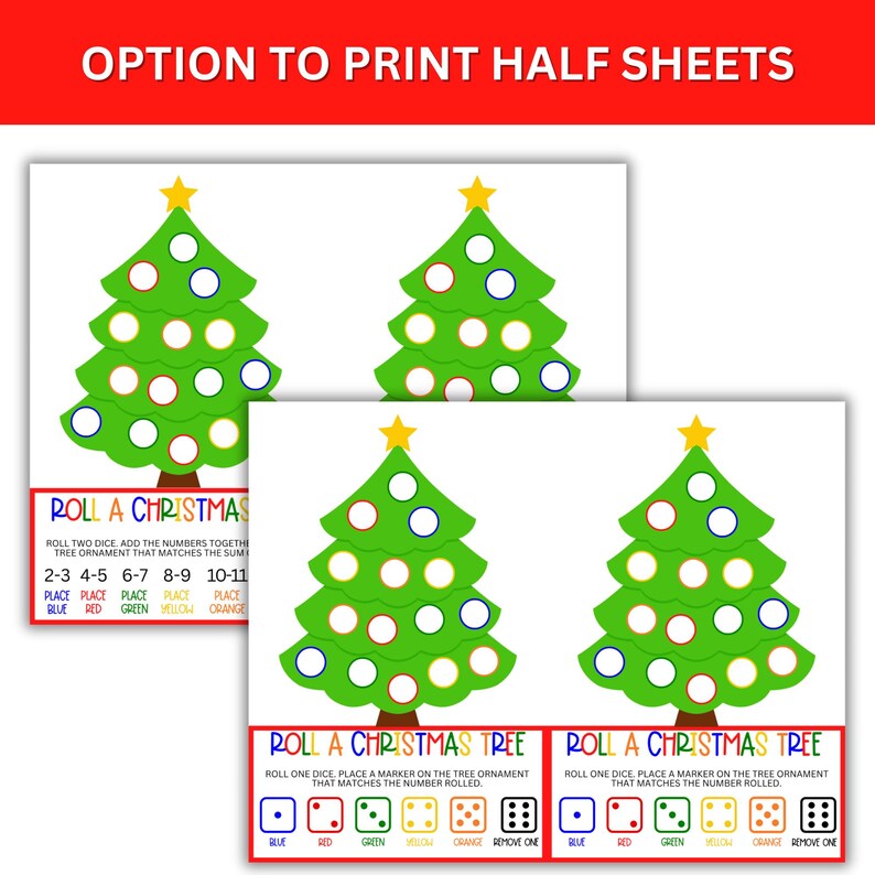 Roll a Christmas Tree Game: Holiday Party Activity (PDF) - Etsy