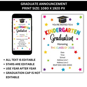 Kindergarten Graduation Bundle - Editable Canva Templates - Program ...