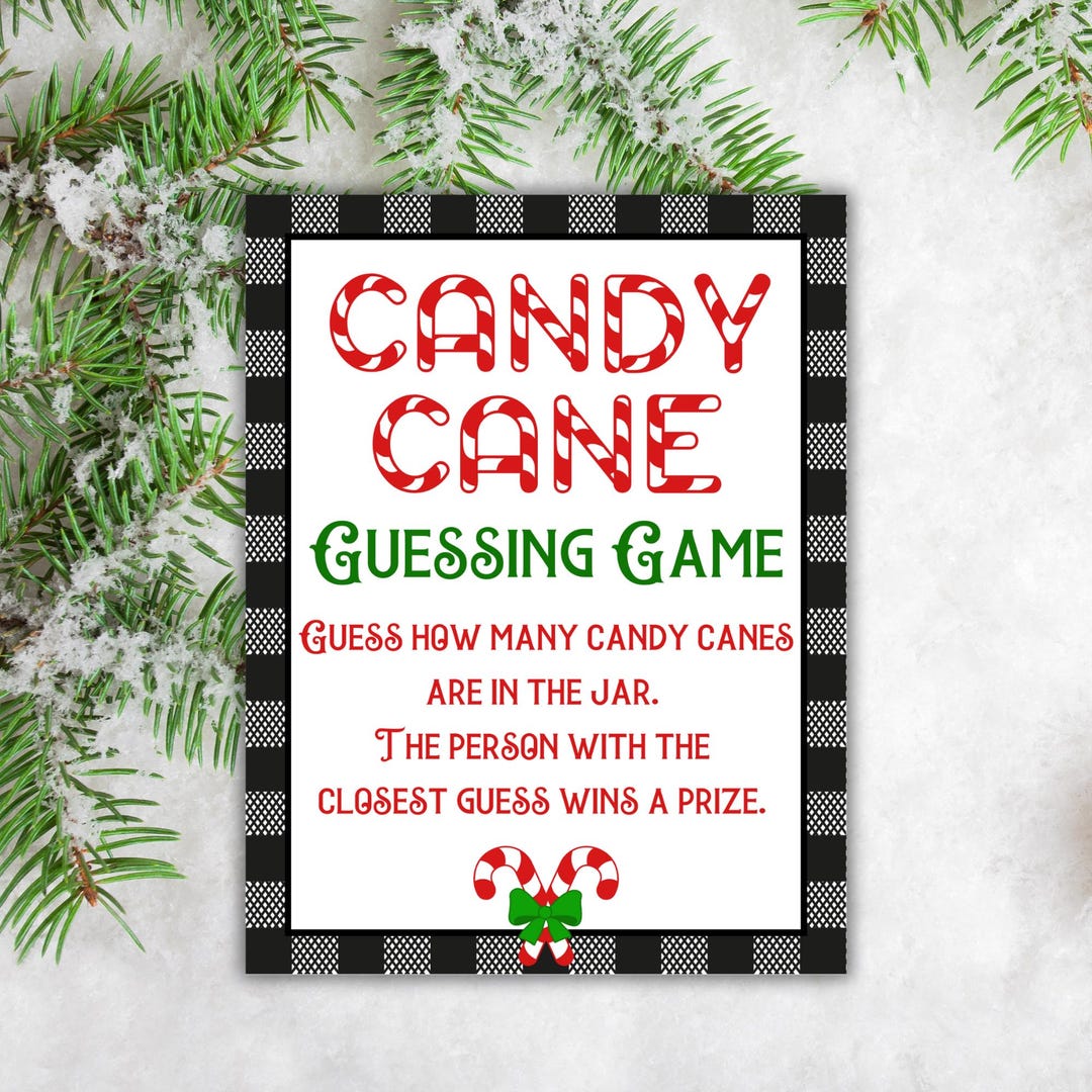 Candy Cane Guessing Game Printable | Christmas Party Game - Etsy