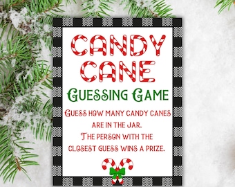 Candy Cane Guessing Game Printable / Christmas Party Game / School ...