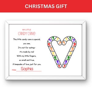 Candy Cane Poem Fingerprint Art: Holiday Keepsake Craft (instant ...