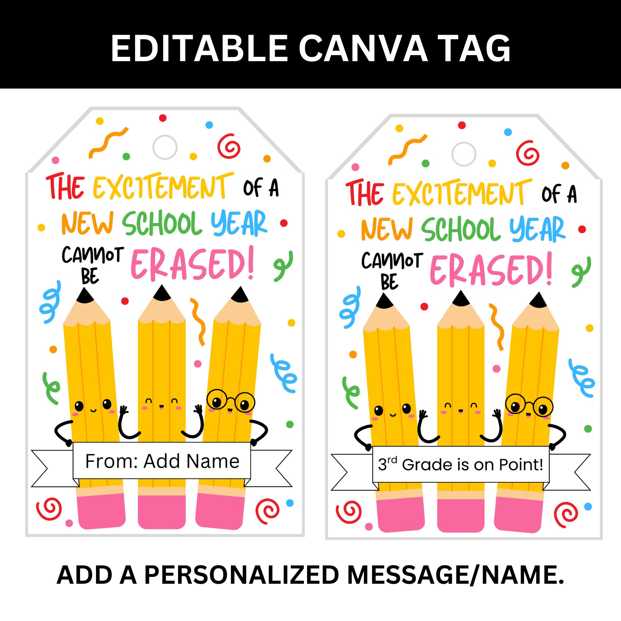 Back to School Gift Tags – Editable Teacher Gift (PDF & Canva) - Etsy