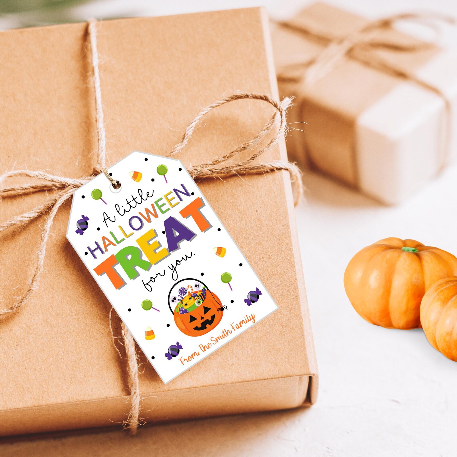 Editable Halloween Treat Tag: Printable Gift Tags (PDF & Canva) - Etsy