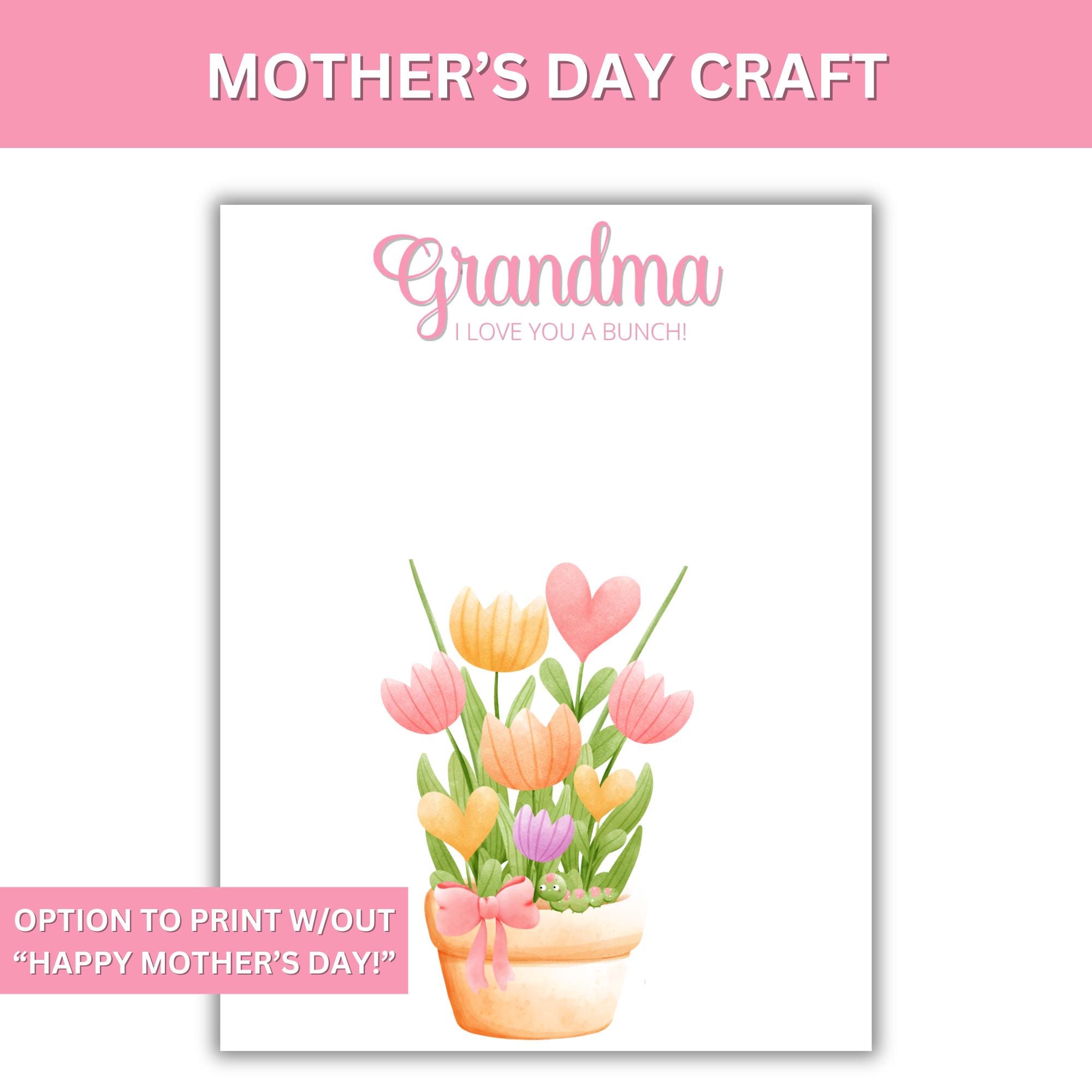 Mother's Day Handprint Flower Art: Grandma Gift (PDF) - Etsy Australia