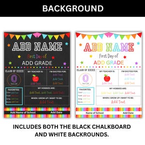 Editable First & Last Day of School Sign: Canva Template (digital ...