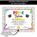 Pre-k Certificate, Editable Pre-k Diploma, Graduation, Last Day of Pre ...