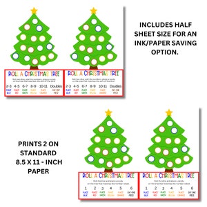 Printable Roll a Christmas Tree Game Standard & Junior Editions Holiday ...
