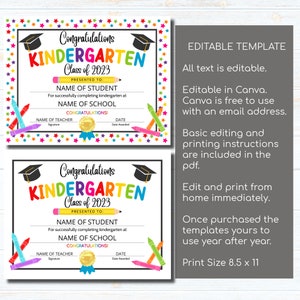 Editable Kindergarten Graduation Certificate, Kindergarten Graduation ...
