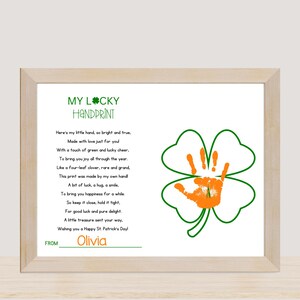 St. Patrick's Day Handprint Craft: Four-leaf Clover Poem (instant ...