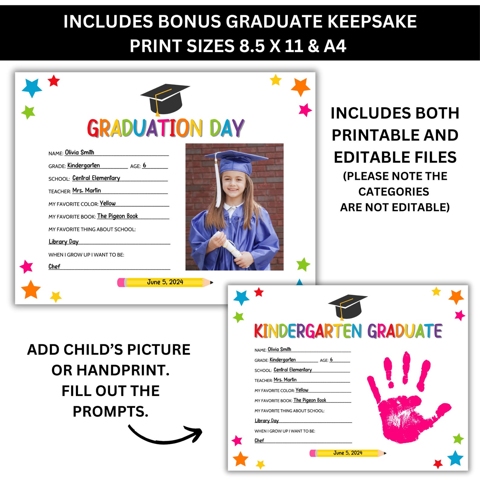 Editable Kindergarten Graduation Certificate, Kindergarten Graduation ...