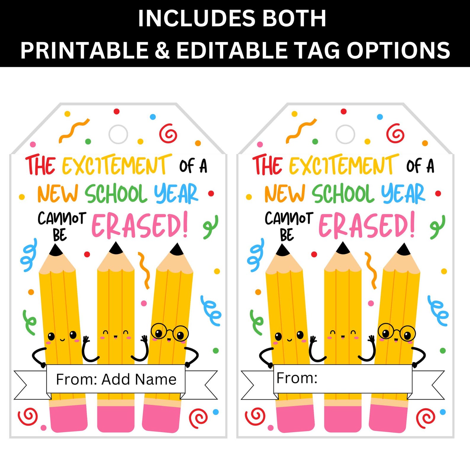 Back to School Gift Tags – Editable Teacher Gift (PDF & Canva) - Etsy