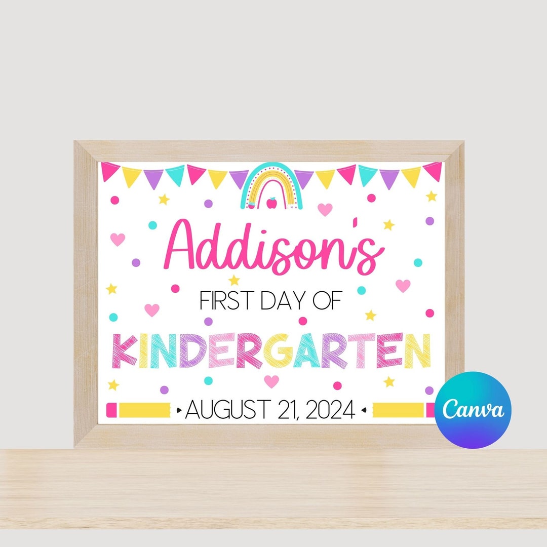 Back to School Sign, Editable First Day of School Sign Printable ...