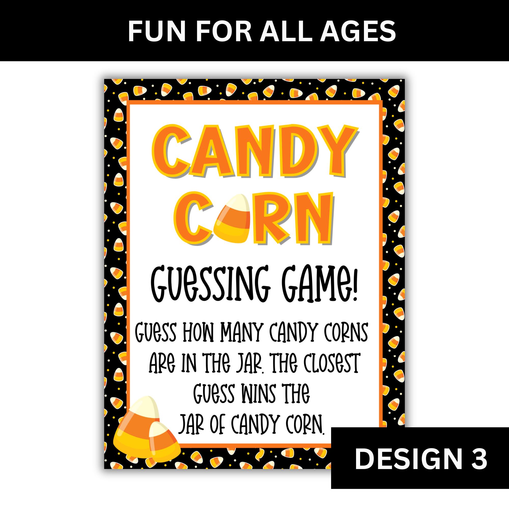 Candy Corn Guessing Game: Halloween Party, Classroom (instant PDF ...