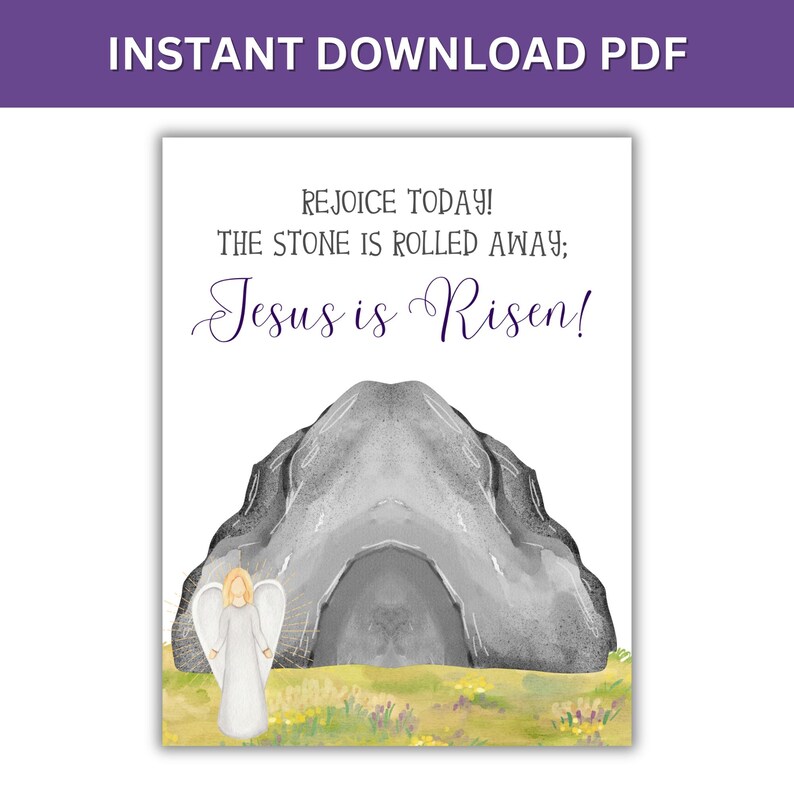 Jesus is Risen Handprint Craft Easter Printable, Christian Easter ...
