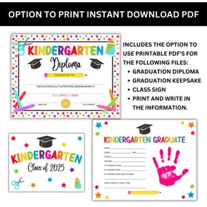Kindergarten Graduation Bundle - Editable Canva Templates - Program ...