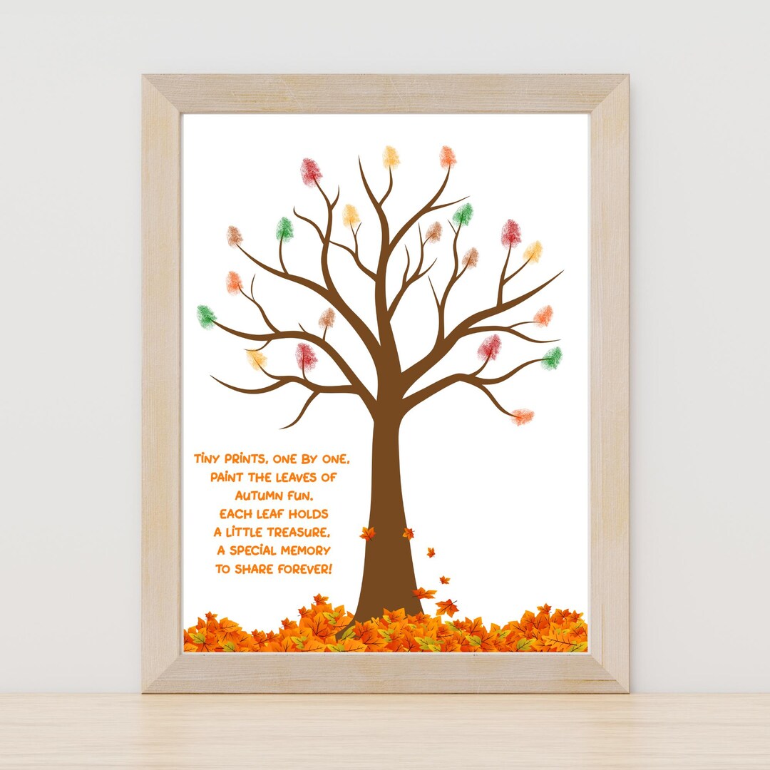 Fall Fingerprint Tree Craft: Kids Autumn Keepsake Art (PDF Download) - Etsy