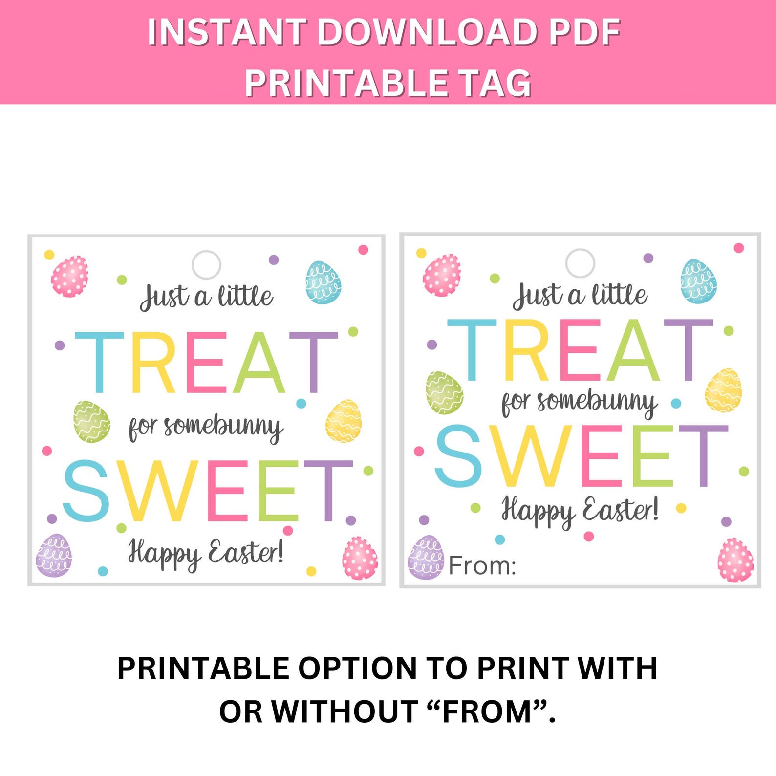 Easter Treat Tags, Editable Canva and PDF, Instant Download, Somebunny ...
