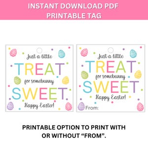 Easter Treat Tags, Editable Canva and PDF, Instant Download, Somebunny ...