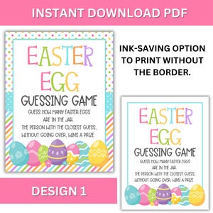 Easter Egg Guessing Game: Printable Party Activity (instant Download ...