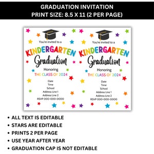 Kindergarten Graduation Bundle - Editable Canva Files - Program ...