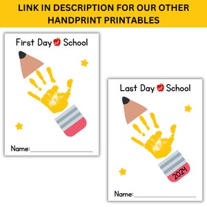 First Day of School Handprint Craft Printable, Back to School Pencil ...