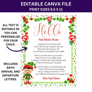 New Elf Arrival and Departure Letters, First Year Elf Arrival, Editable ...