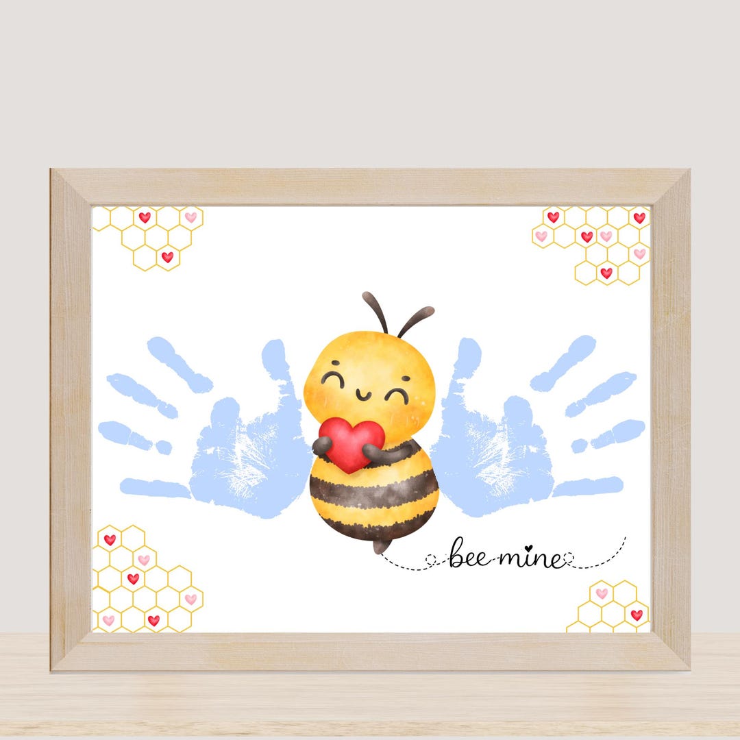 Bee Mine Valentine Handprint Printable | Valentine Craft for Kids ...