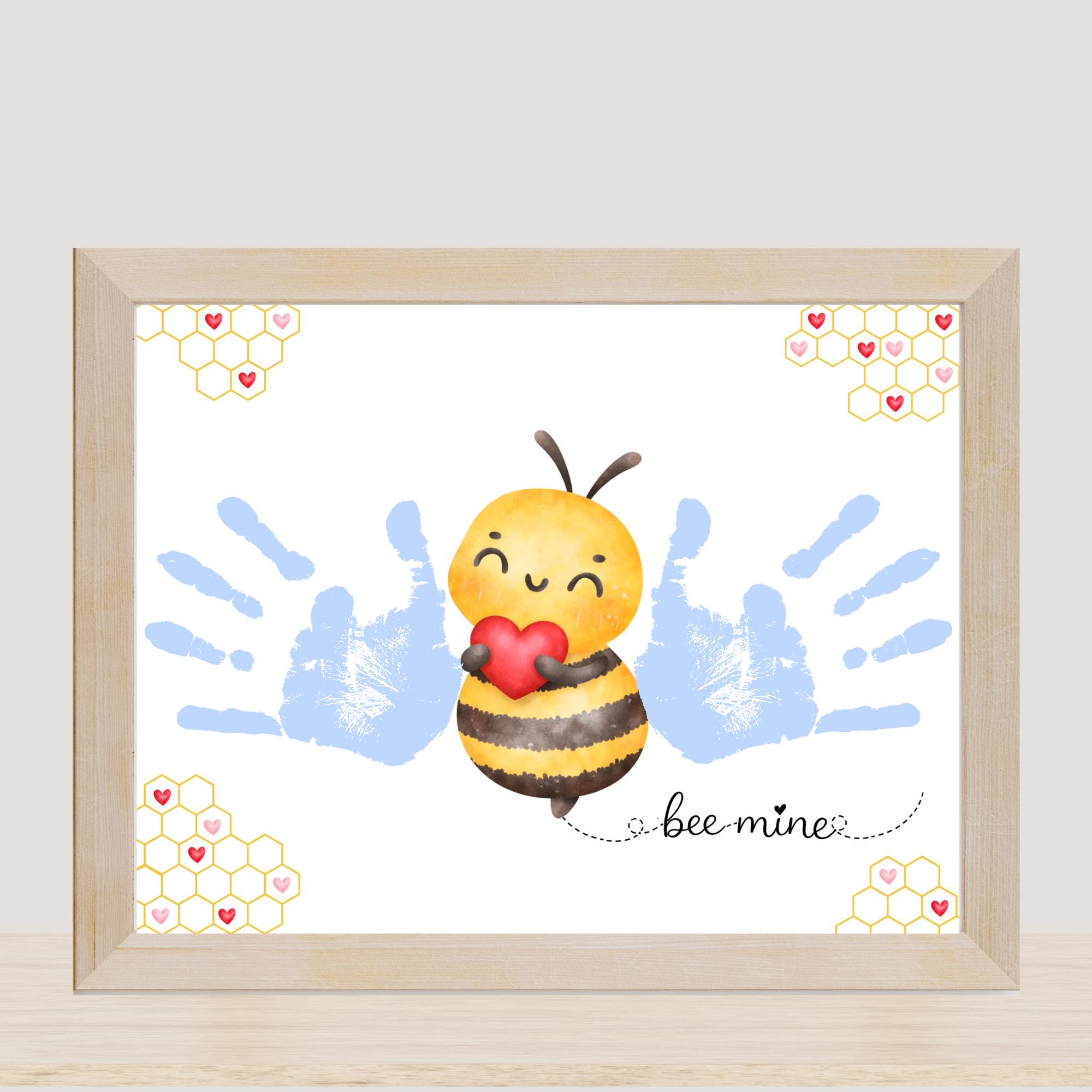 Bee Mine Valentine Handprint Printable | Valentine Craft for Kids ...