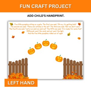 Five Little Pumpkins Poem Handprint Printable | DIY Pumpkin Kids Craft ...