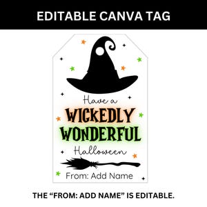 Editable Halloween Gift Tags, Canva Template (PDF Download) - Etsy