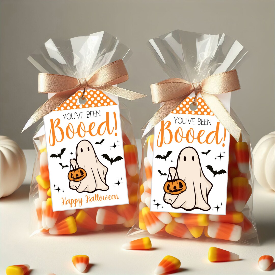 You've Been Booed Gift Tag Neighbor Halloween Gift Boo Basket Tag Ghost ...