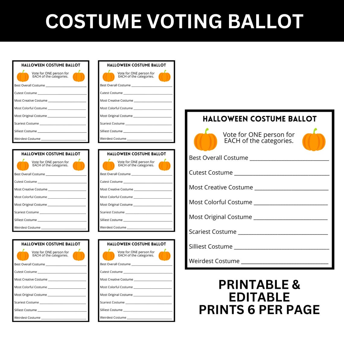 Halloween Costume Award Printable, Costume Contest Certificate ...