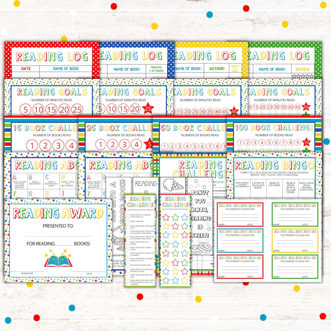 Reading Challenge Printable Bundle | Summer Reading Goals | Reading ...