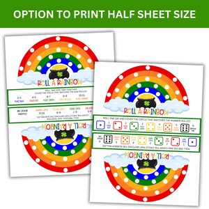 Roll a Rainbow Game - St. Patrick’s Day Printable - Instant Download ...