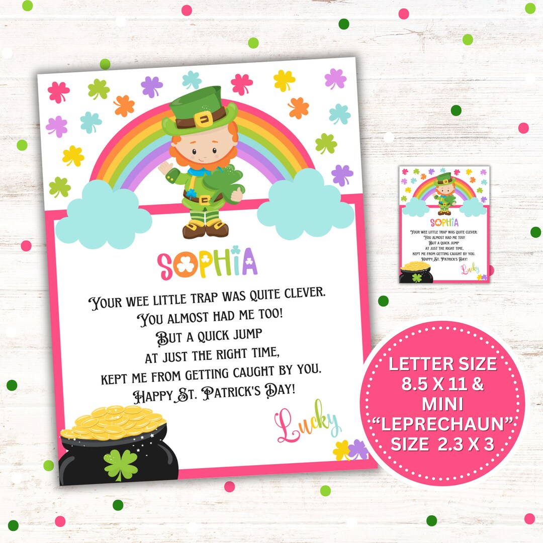 Leprechaun Letter St. Patrick's Day Printable and Editable Mini ...