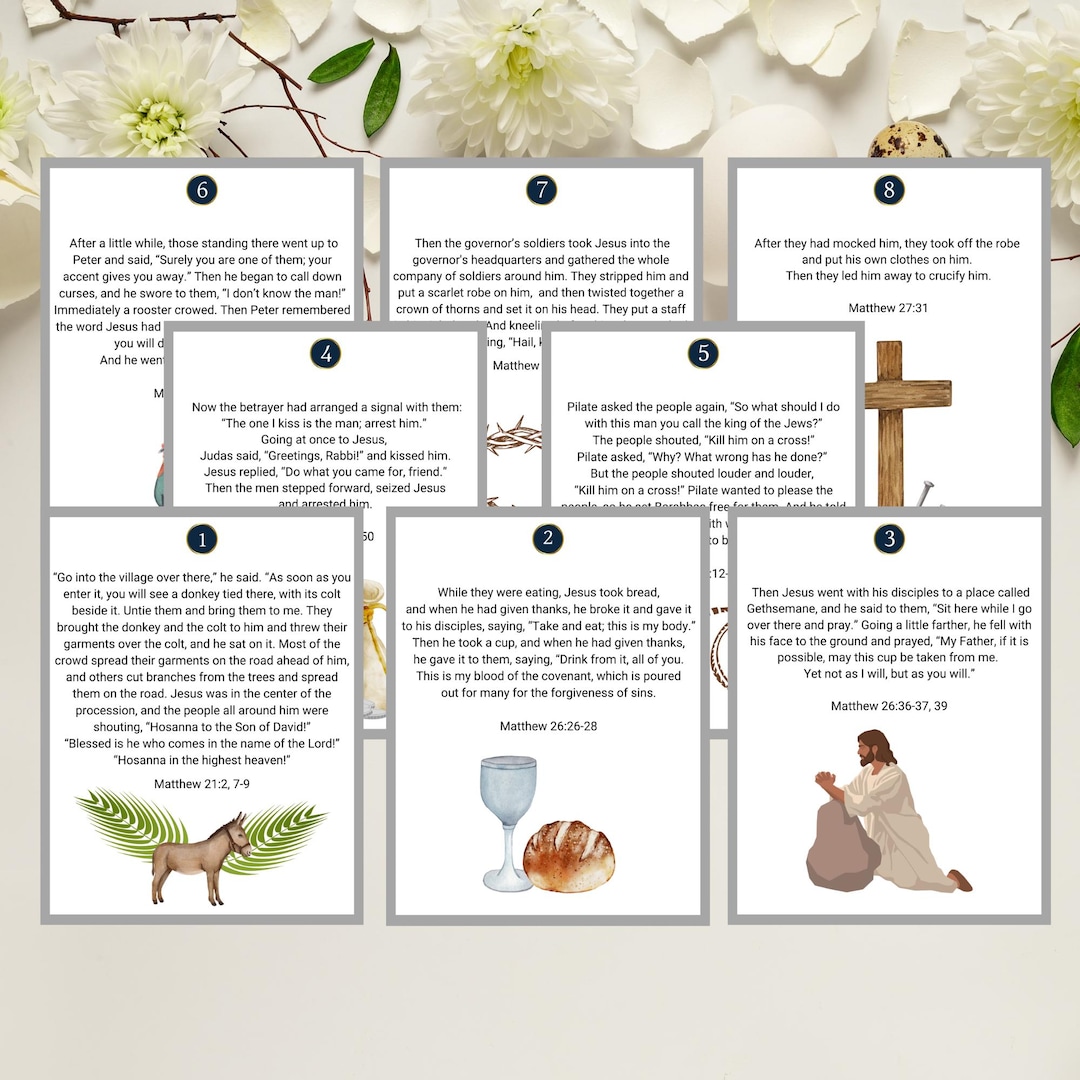 Easter Story Printable | Resurrection Story Cards | Christian Easter ...