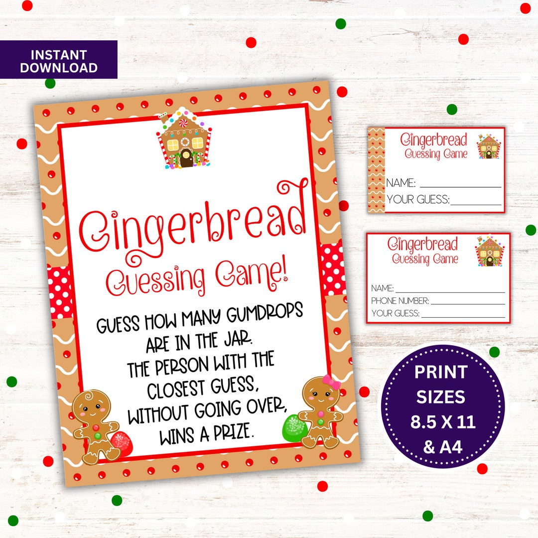 Gingerbread Guessing Game, Holiday Office Games, Christmas Party ...