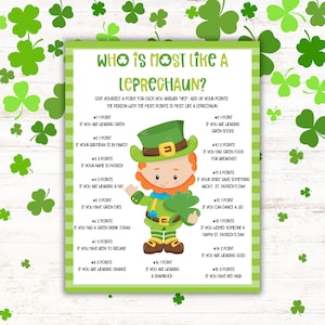 Who is Most Like a Leprechaun? | St. Patrick’s Day Game | Fun Printable ...