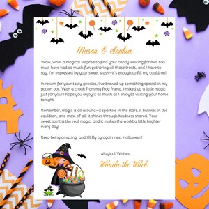 Editable Halloween Witch Letter Printable | Kids Candy Trade Gift ...