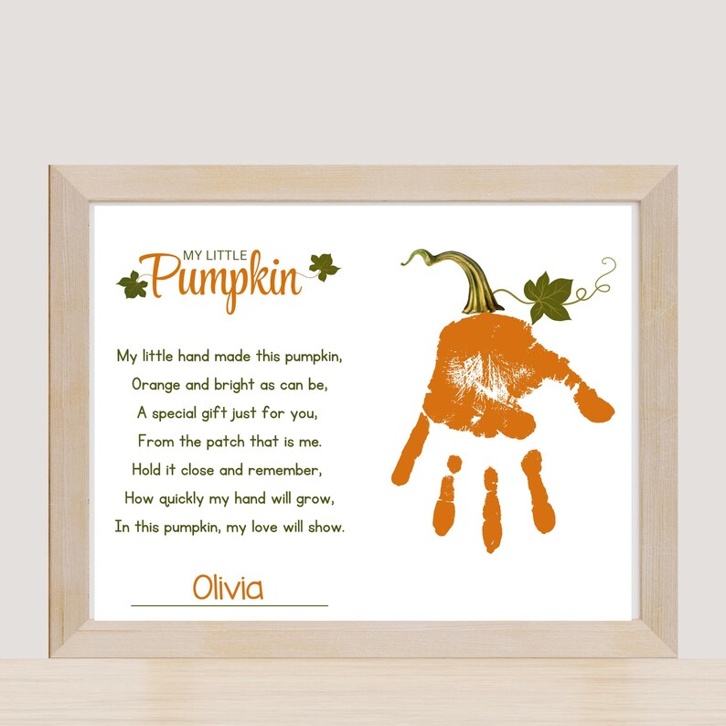 Pumpkin Poem Handprint Art: Thanksgiving Fall Kids Craft (PDF Download ...