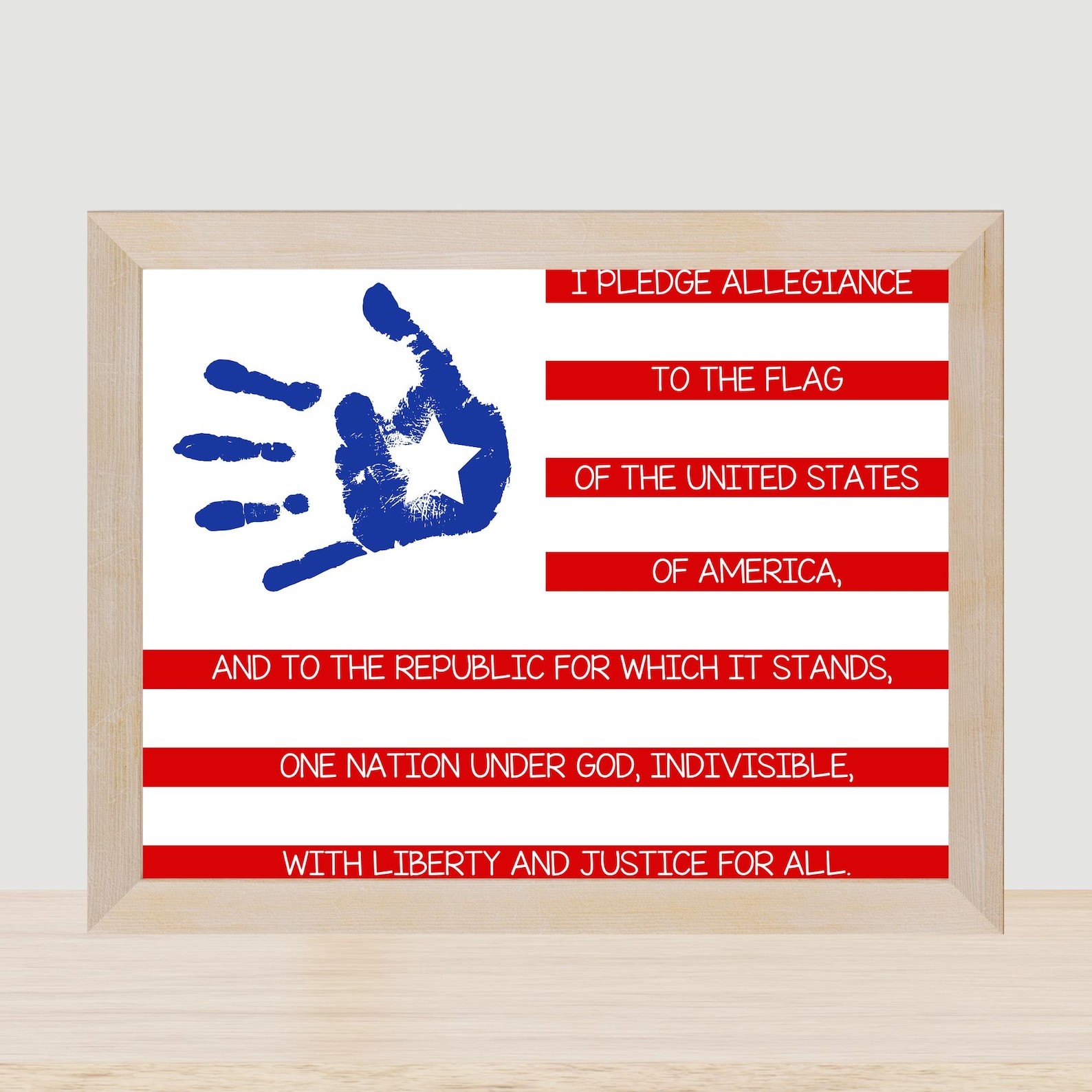 USA Flag Handprint Art: Patriotic 4th of July Craft (PDF) - Etsy