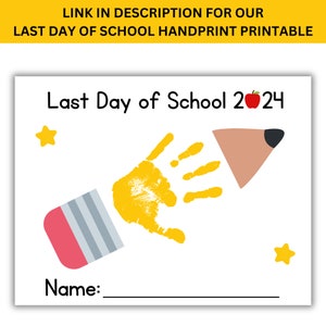First Day of School Handprint Craft Printable, Back to School Pencil ...