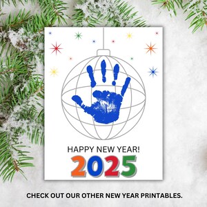 2025 New Year Handprint Craft Printable, New Year Keepsake Craft ...