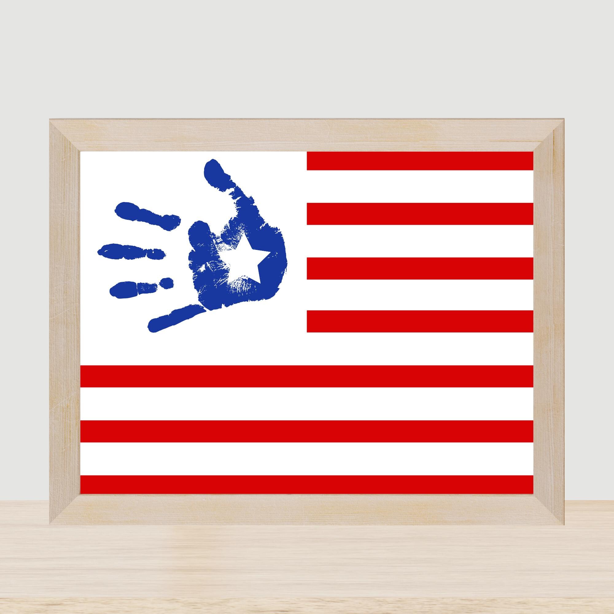 USA Flag Handprint Art: Patriotic 4th of July Craft (PDF) - Etsy