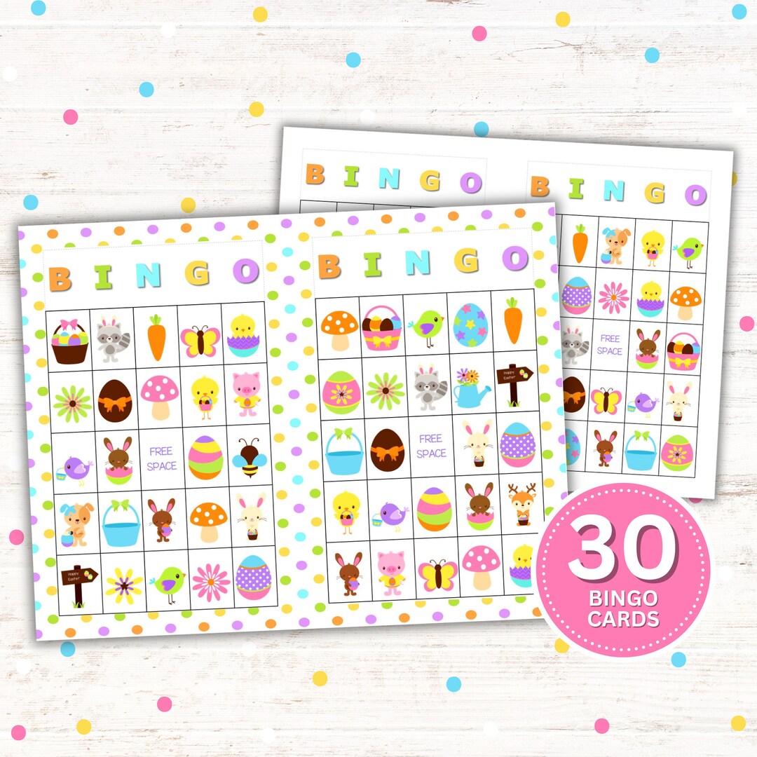 Printable Easter Bingo Game 30 Cards Instant Download PDF Format - Etsy