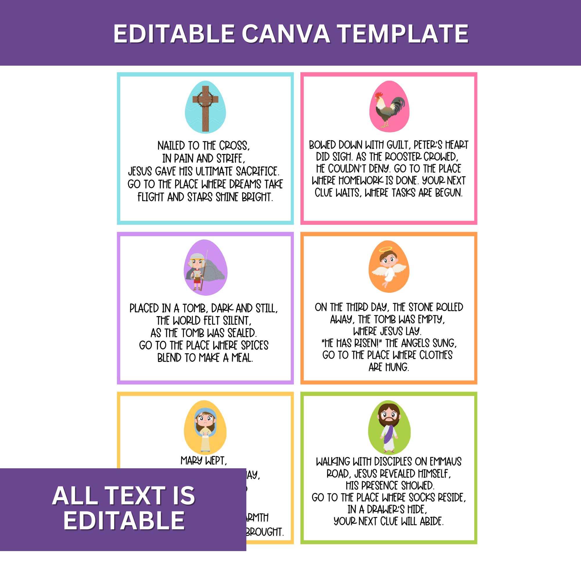Easter Story Scavenger Hunt | Printable and Editable | Christ-centered ...