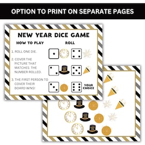 New Year Dice Game Printable | Fun 2025 Kids Game | New Year’s Eve ...