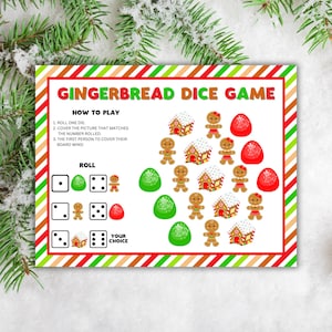 Gingerbread Dice Game Printable - Holiday Activity for Kids - Instant ...