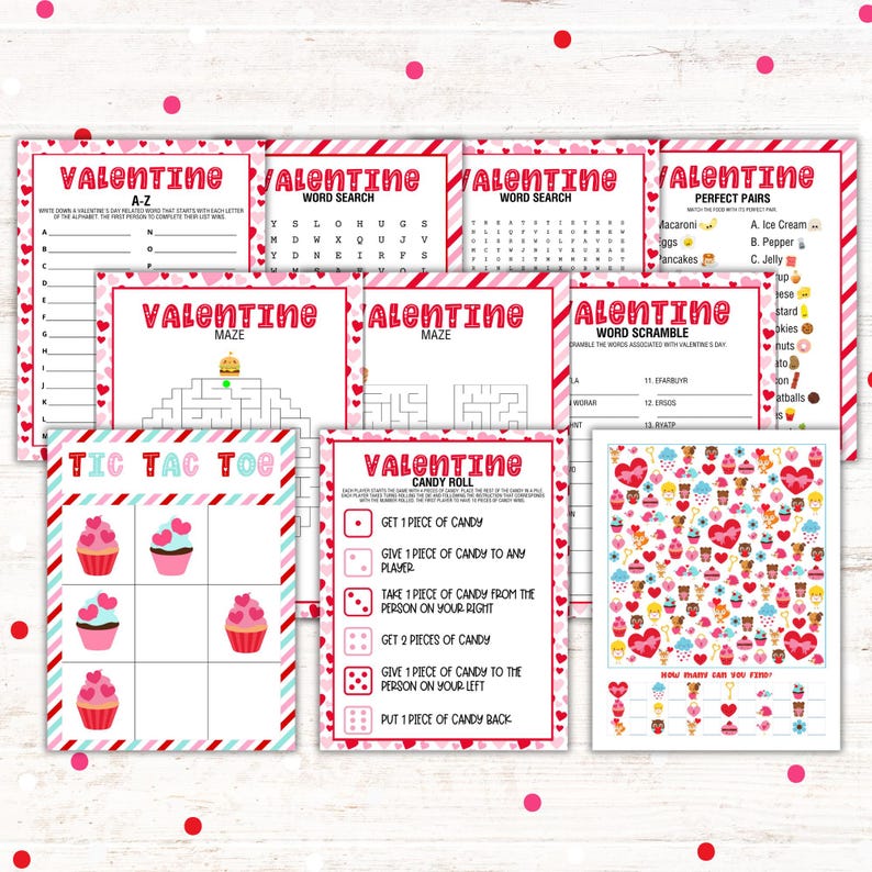 Printable Valentine's Day Games Bundle: Kids Activities (instant ...